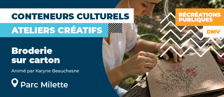 Conteneurs culturels | Atelier broderie sur carton - Ville de Drummondville